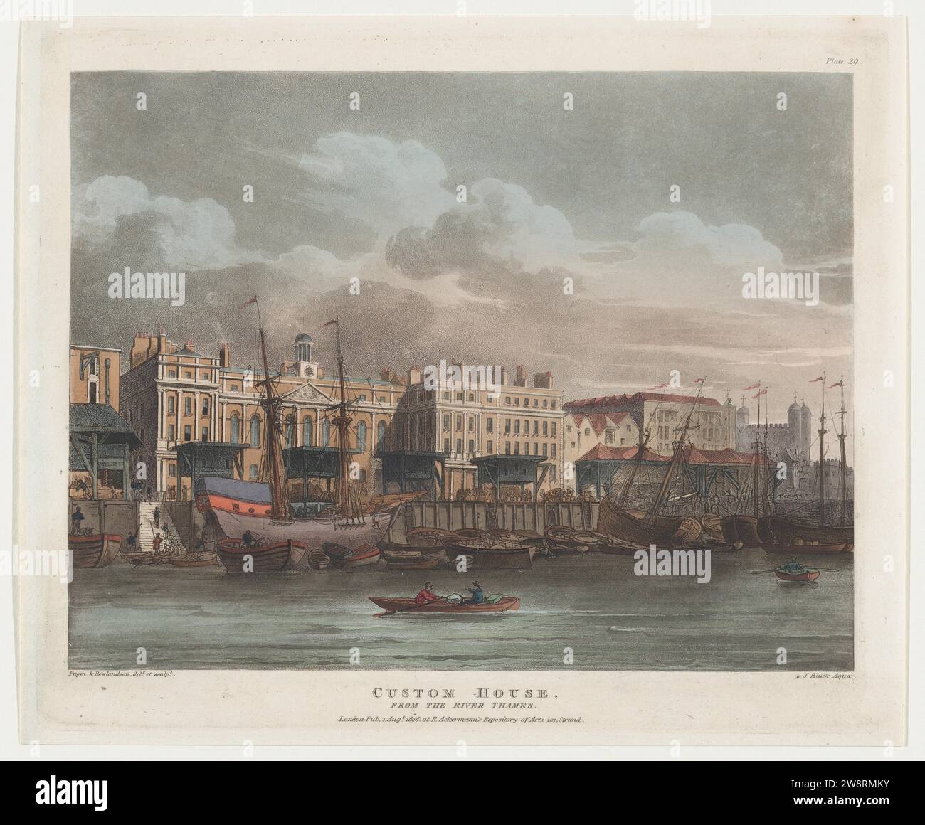 Custom House 1959 by Auguste Charles Pugin Stock Photo - Alamy