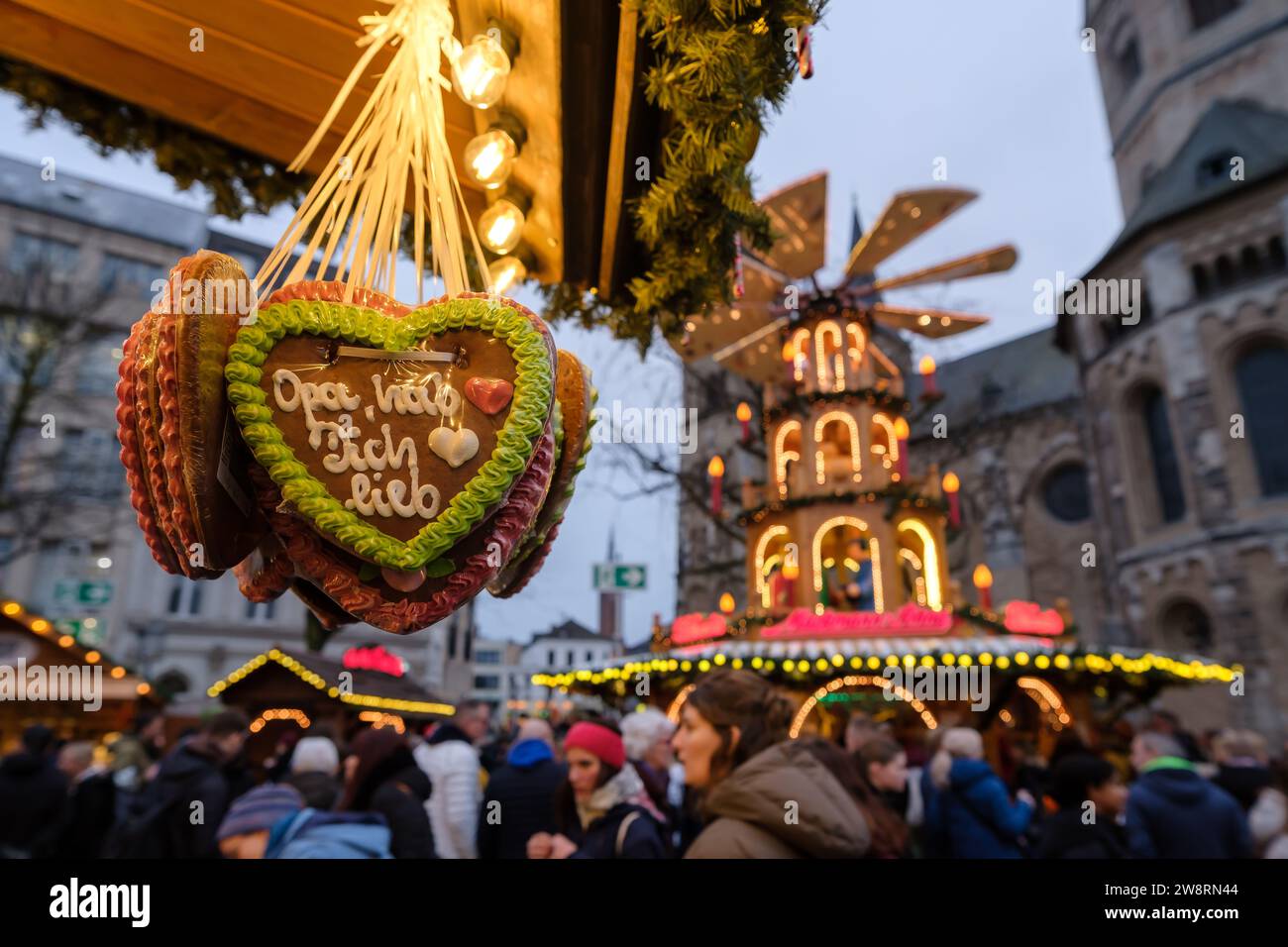 Bonn, Germany - December 16, 2023 : People walking around the ...