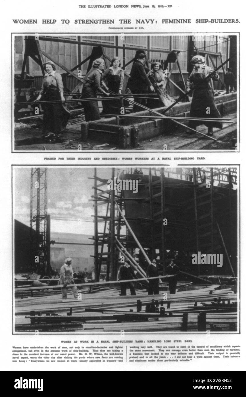 Women help to strengthen the Navy- feminine ship-builders Stock Photo ...