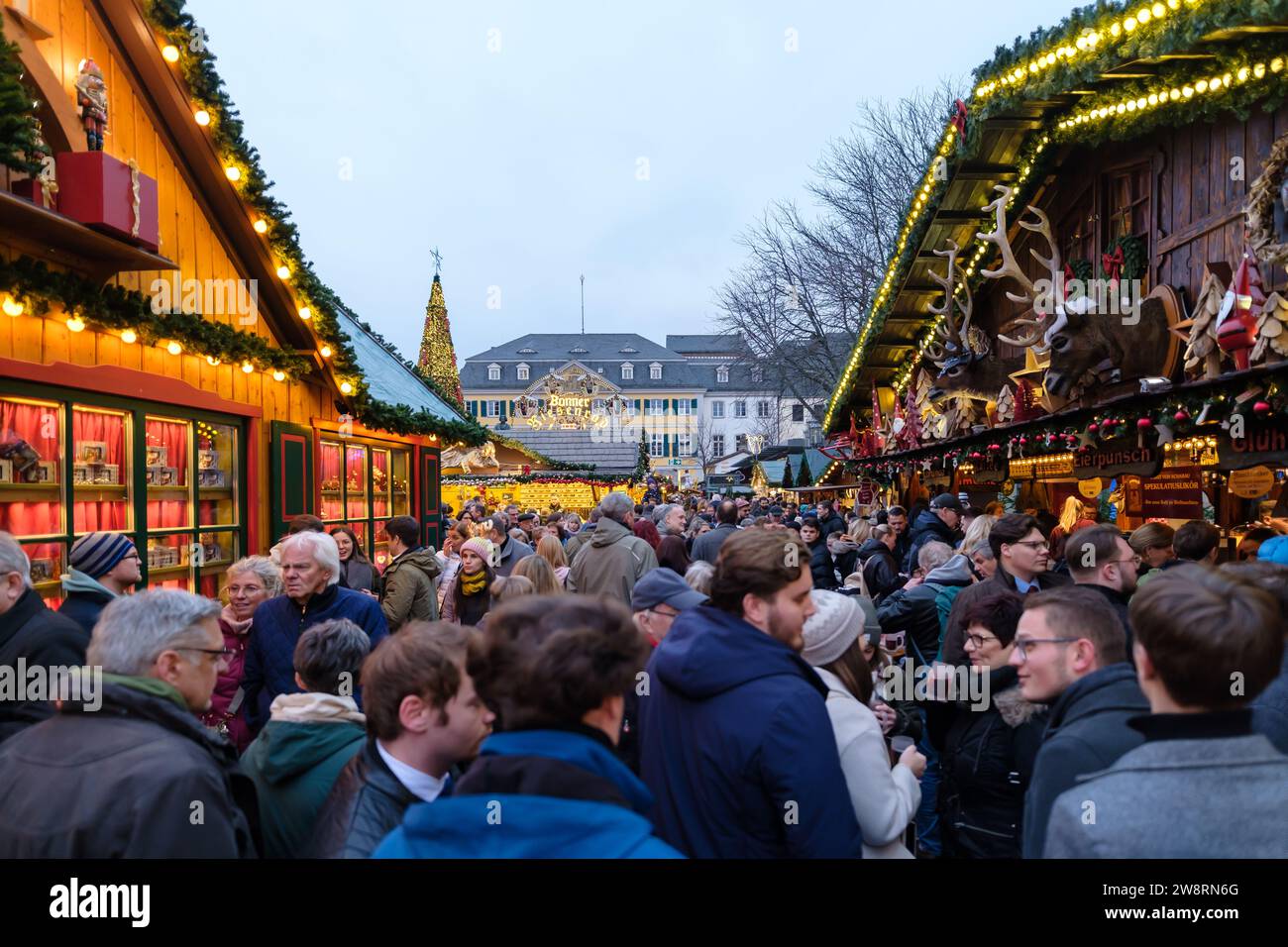 Bonn, Germany - December 16, 2023 : People walking around the ...