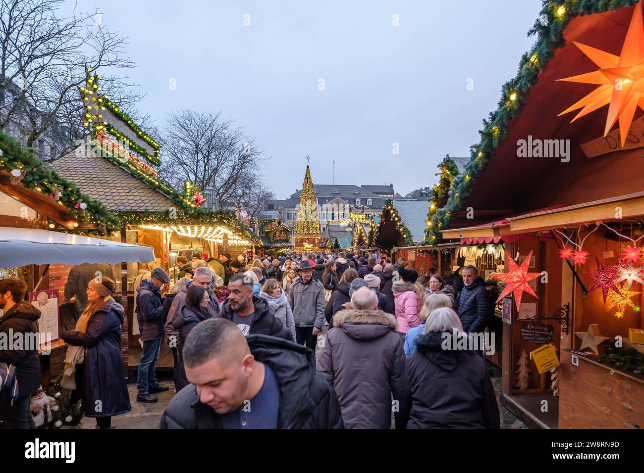 Bonn, Germany - December 16, 2023 : People walking around the ...