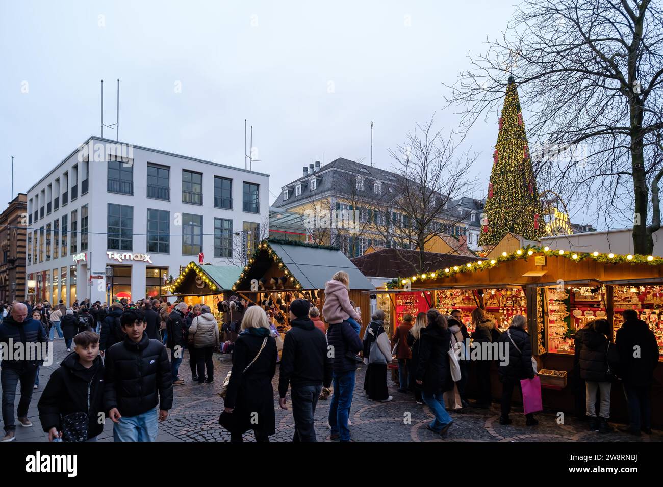 Bonn, Germany - December 16, 2023 : People walking around the ...