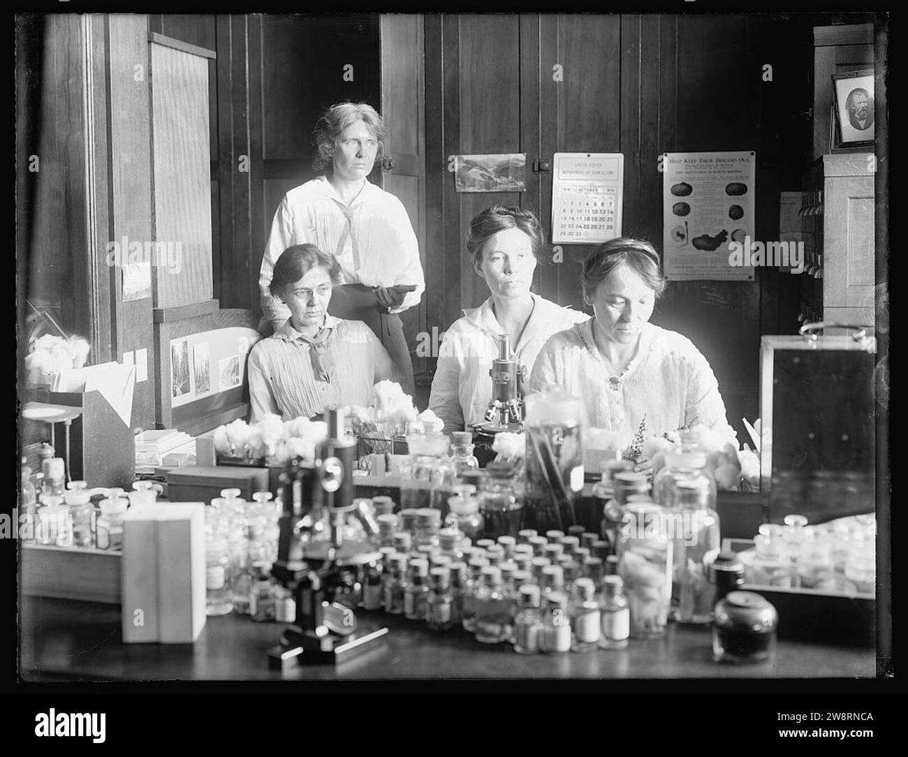 Women scientists- standing- Miss Nellie A. Brown; L to R- Miss Lucia ...