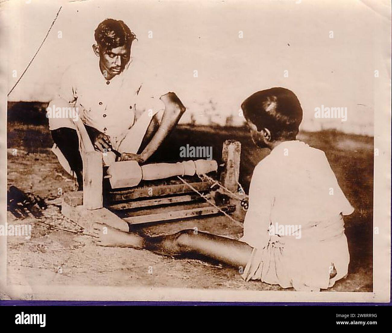 Wood turner with his apprentice Stock Photo - Alamy