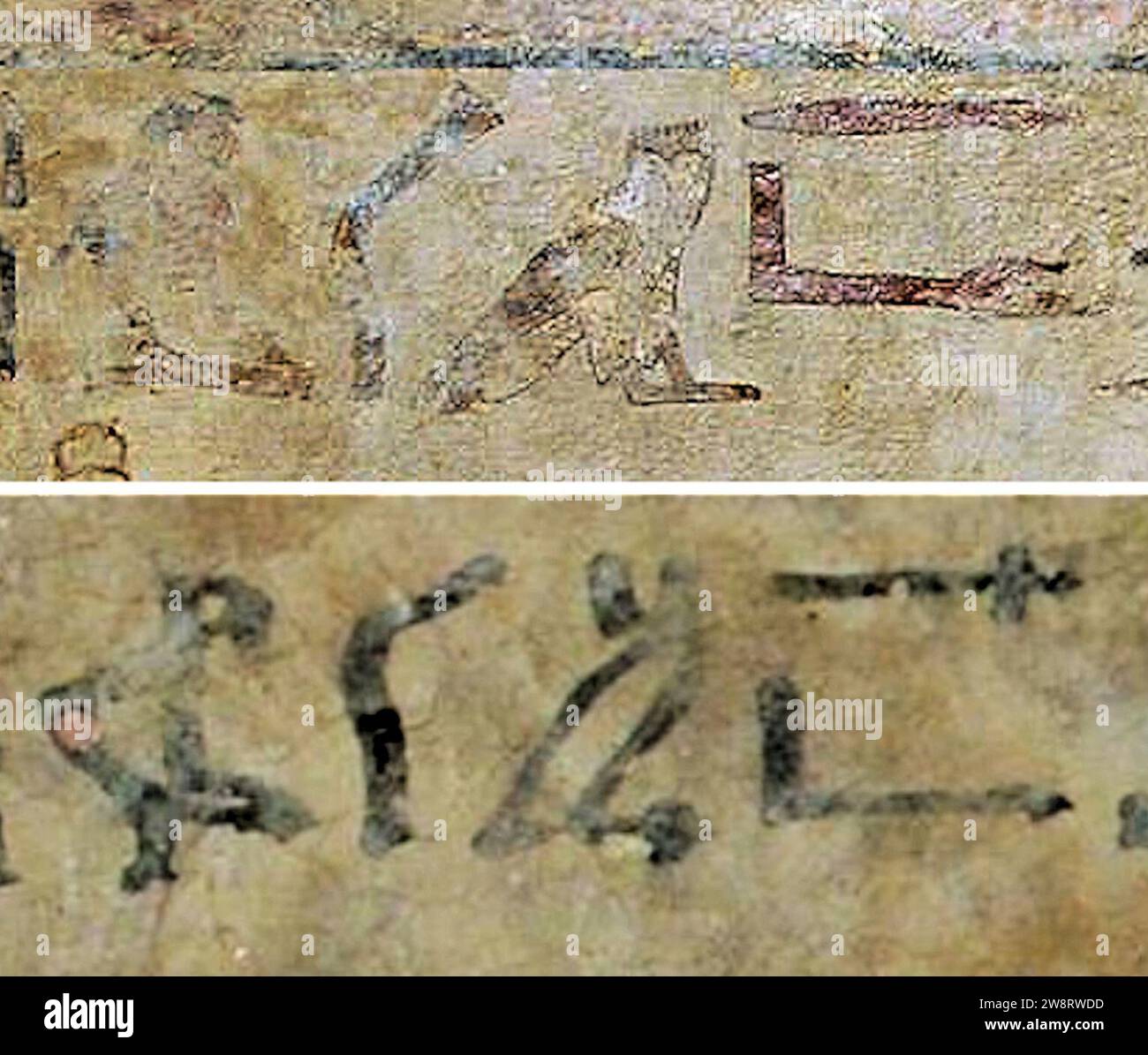 Word Aamu in two Egyptian scripts circa 1900 BCE Stock Photo - Alamy