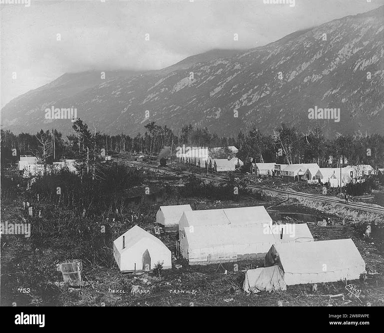 Workers camp during the construction of the Copper River and ...