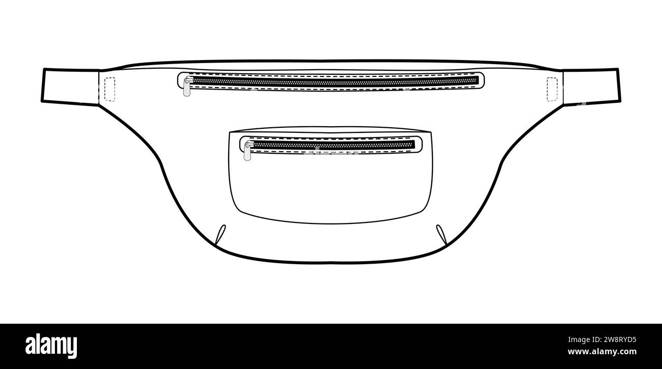 Bum Bag silhouette. Fashion accessory technical illustration. Vector ...