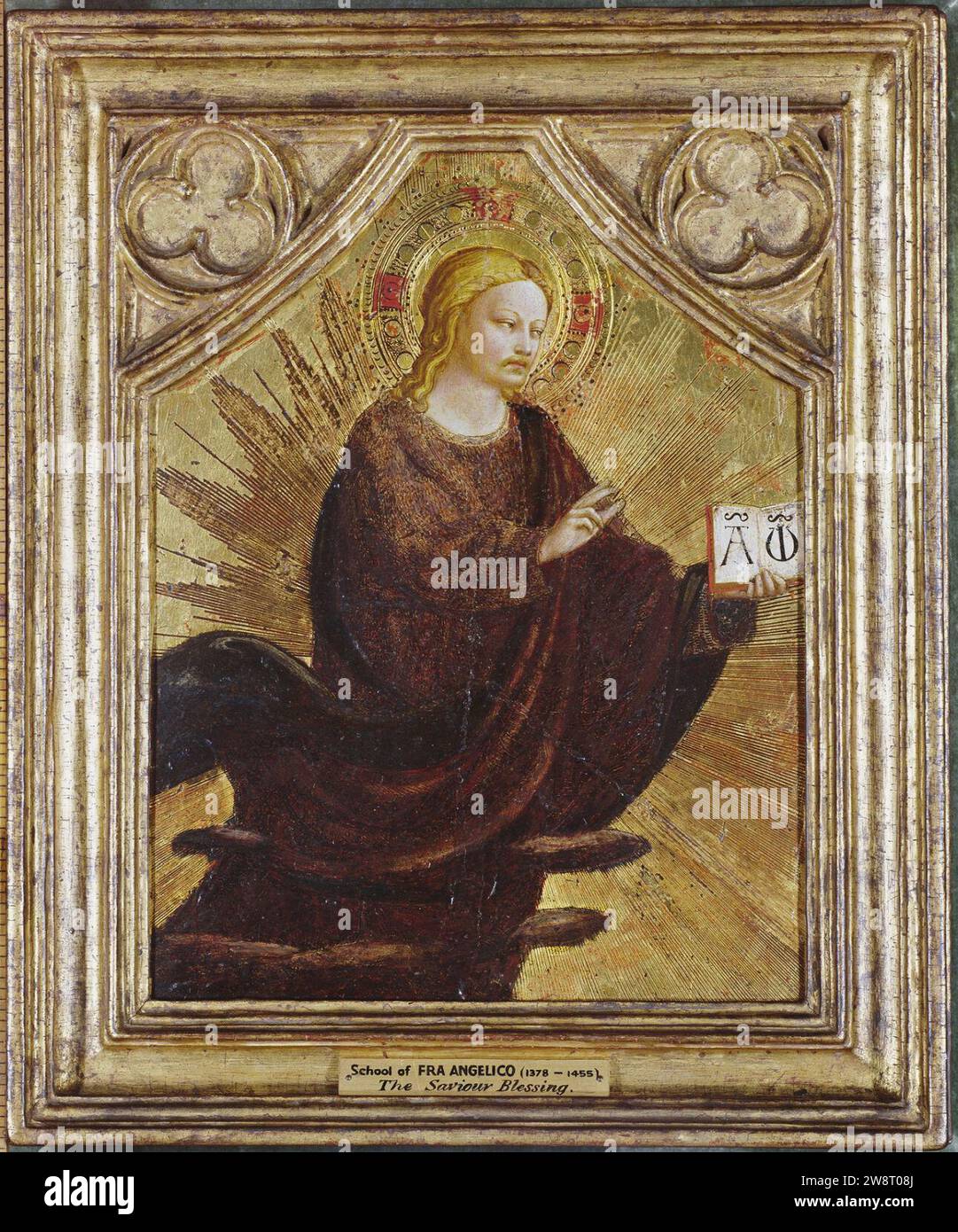Workshop of Fra Angelico (c. 1400-1455) - Christ Blessing Stock Photo ...