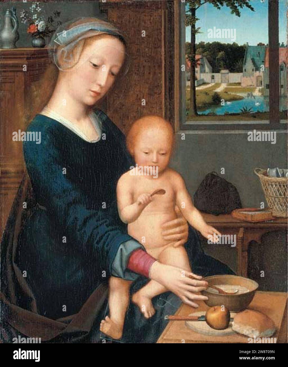 Workshop of Gerard David - The Virgin and Child with the Milk Soup, lot-4544389 Stock Photo - Alamy