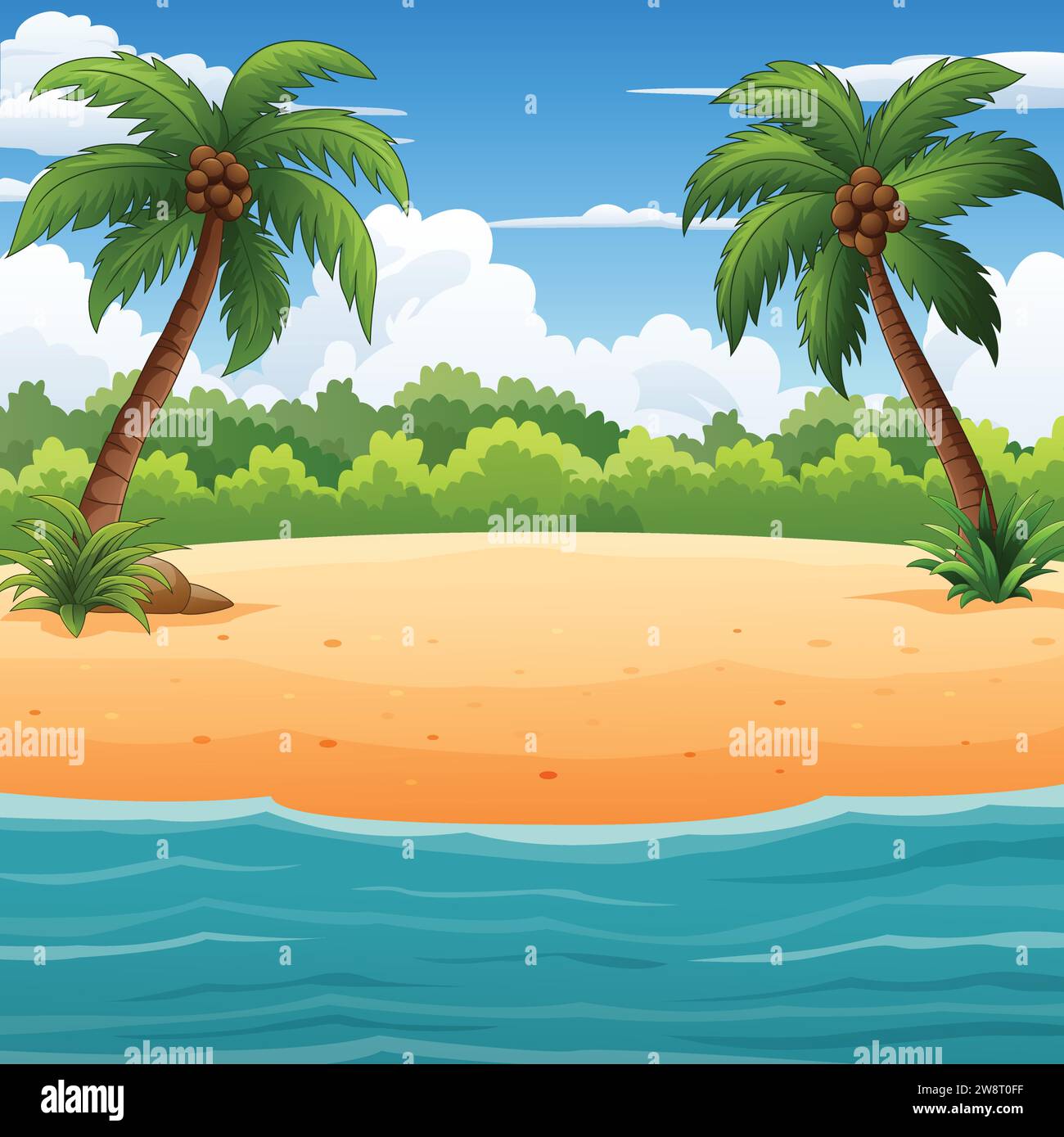 Tropical beach palm trees sandy Stock Vector Images - Alamy