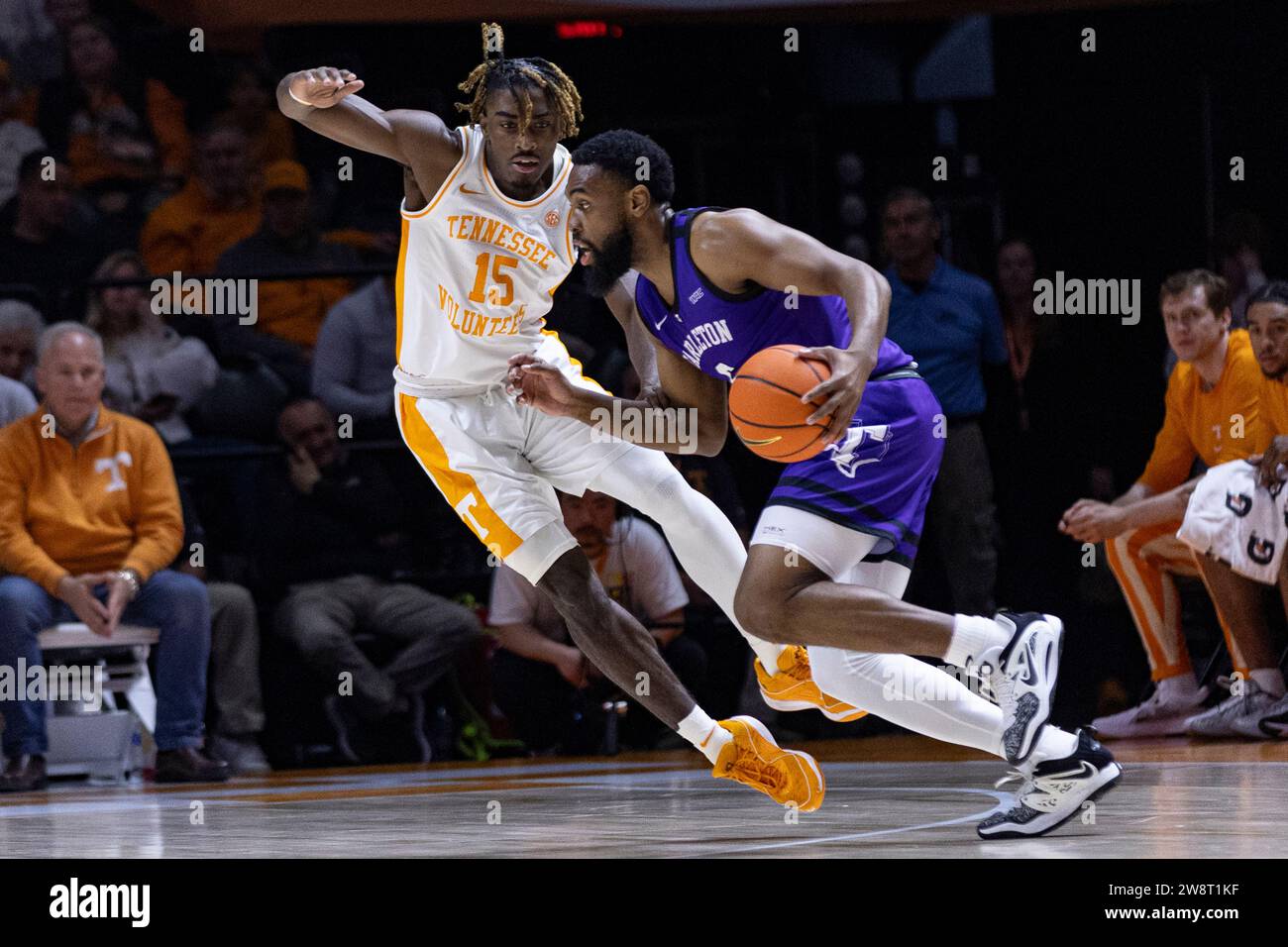 Tarleton State forward Jakorie Smith (6) drives against Tennessee guard ...