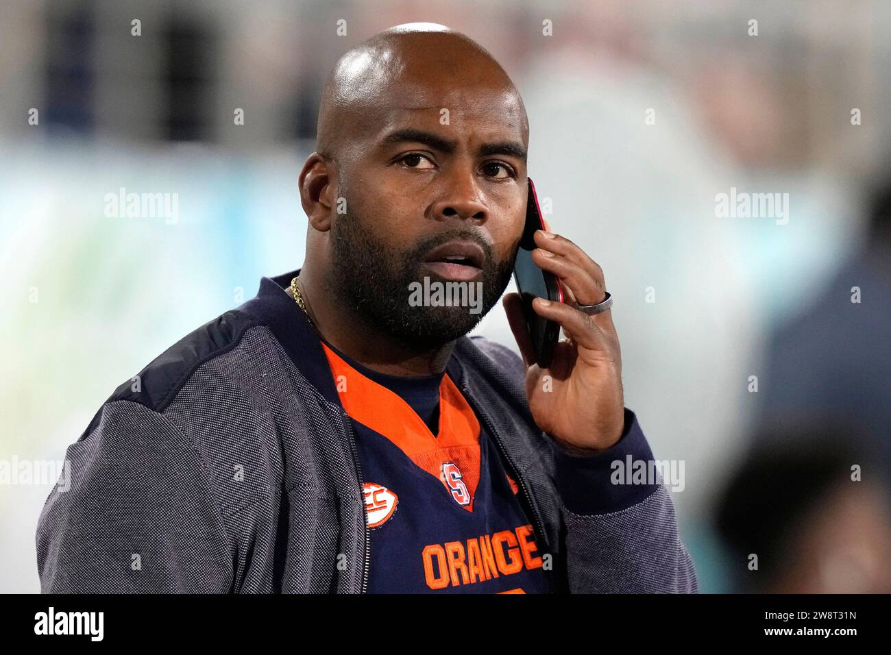 New Syracuse coach Fran Brown stands on the sideline before the team's ...