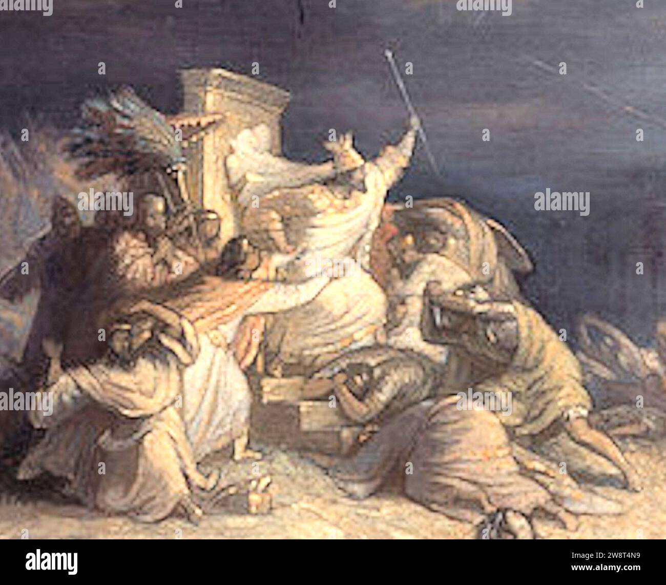 Wrath of Xerxes at Battle of Salamis by Wilhelm von Kaulbach Stock ...