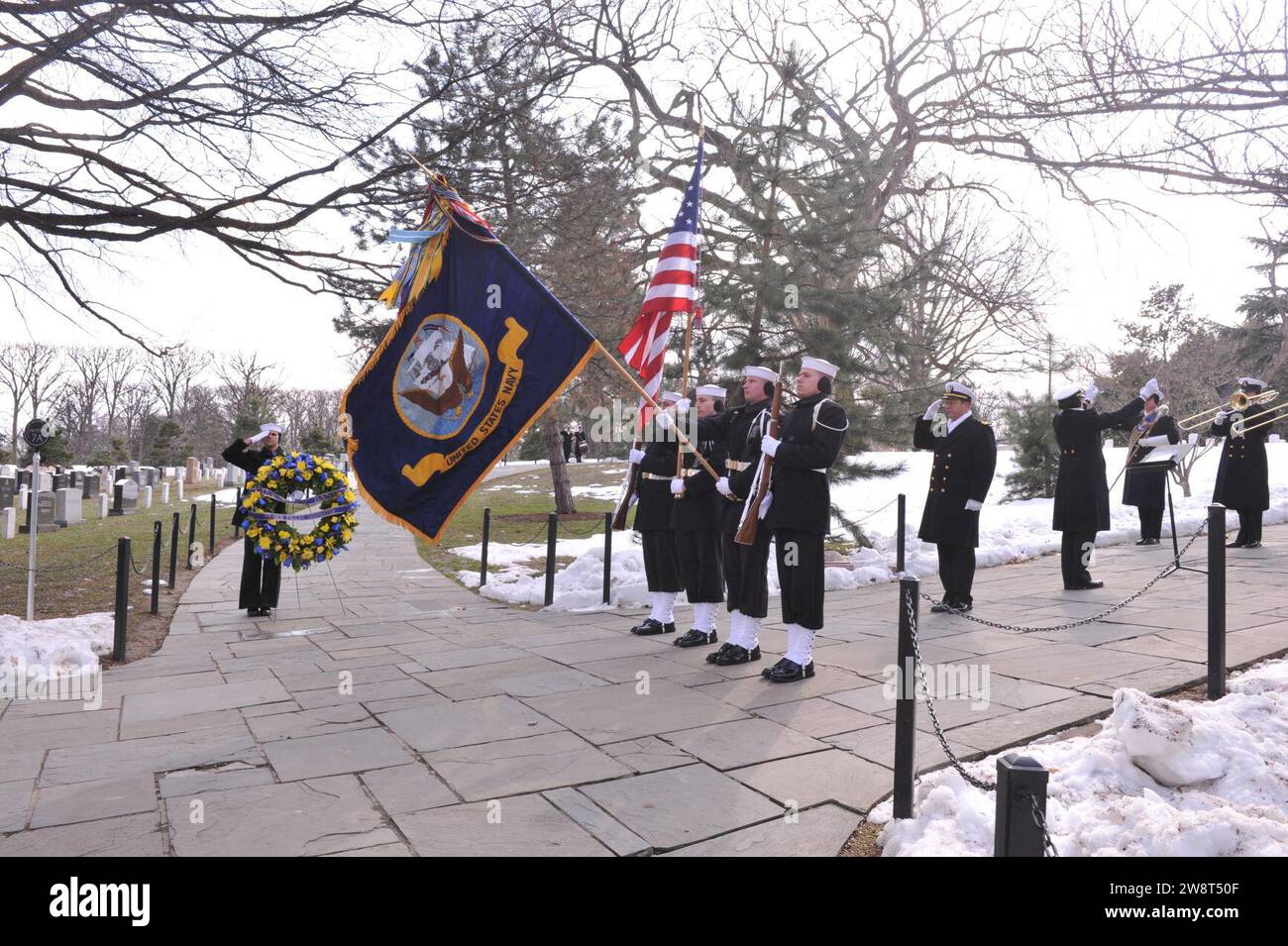 Wreath laying ceremony at Arlington National Cemetery 100225 Stock ...