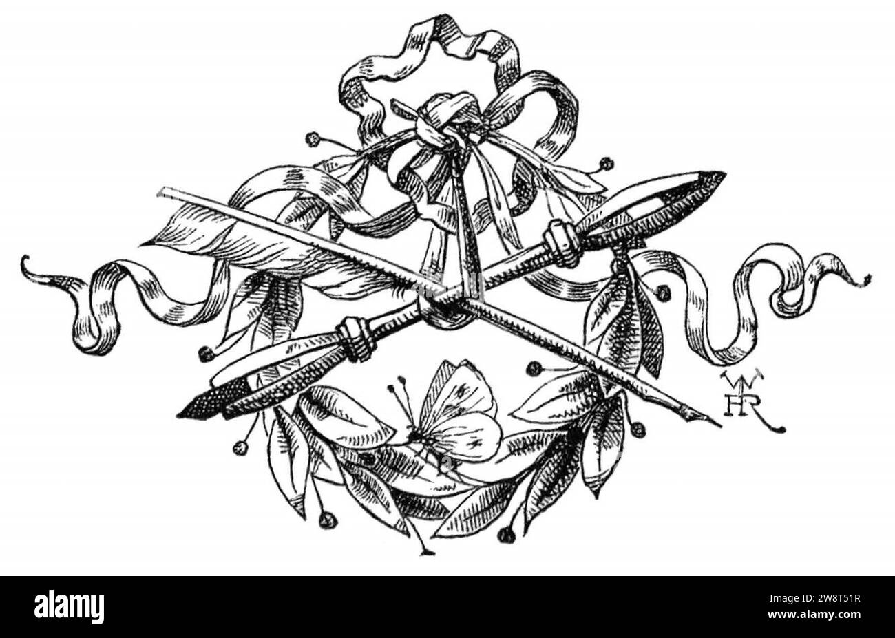 Wreath and Pen Stock Photo - Alamy