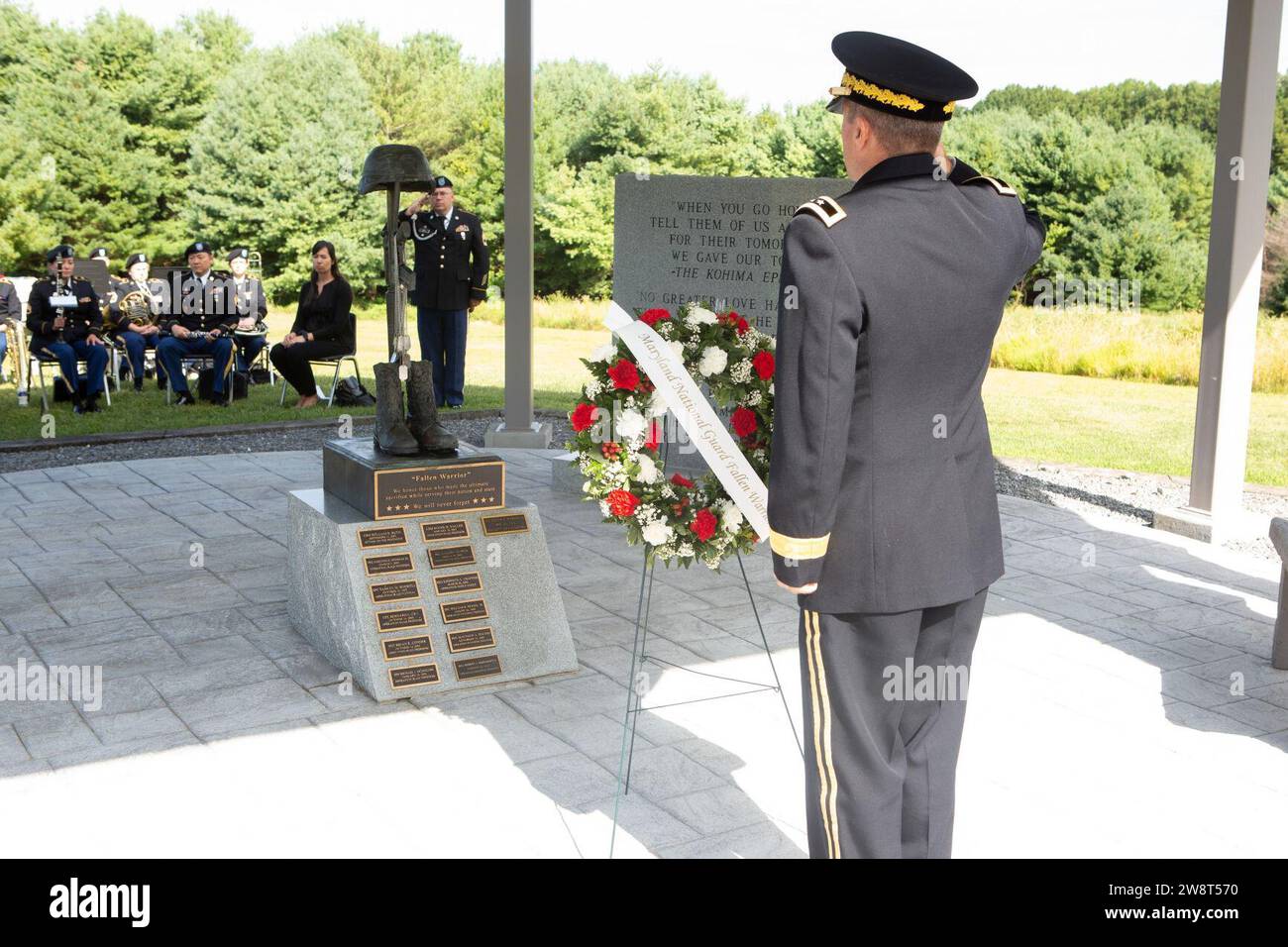 Wreath-laying ceremony at the Fallen Warrior Memorial on Camp Fretterd ...