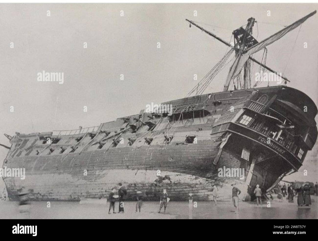 Wreck of HMS Foudroyant, North Pier, Blackpool, 1897 Stock Photo - Alamy