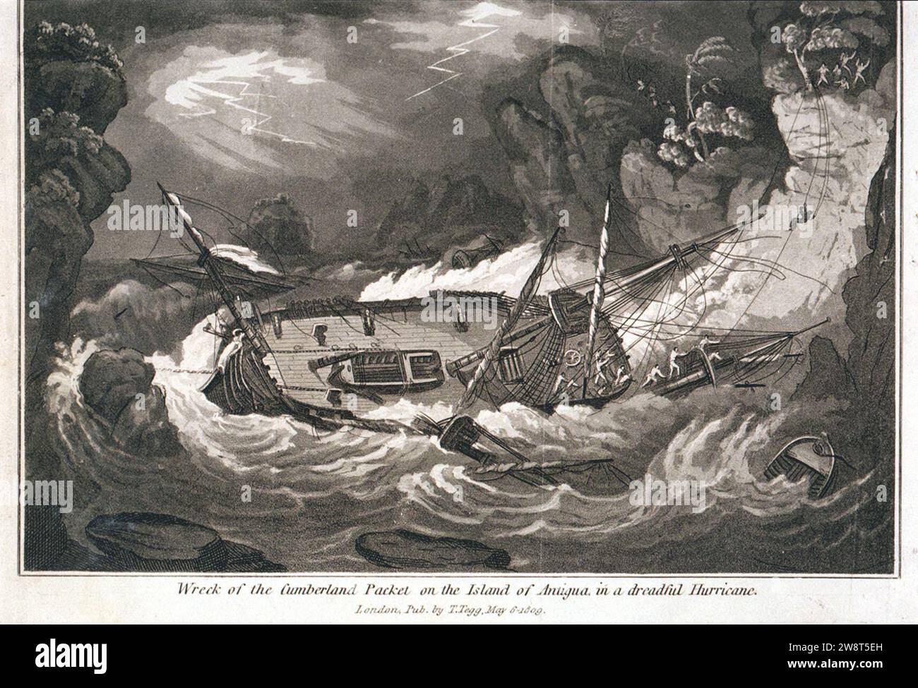 Wreck of the Duke of Cumberland Packet on the Island of Antigua in a ...