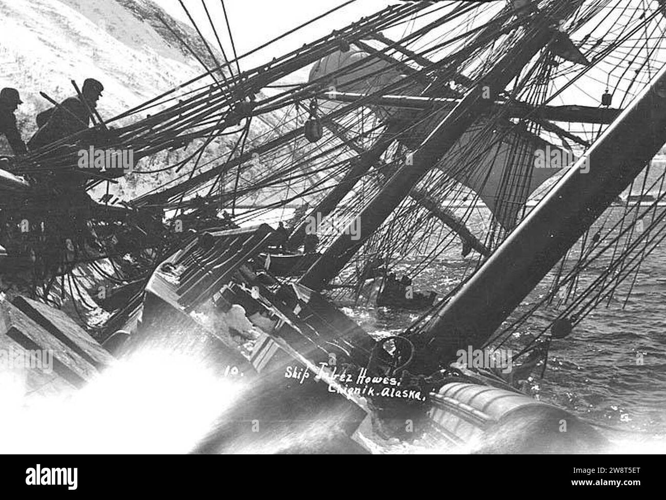 Wreck of the salmon cannery ship JABEZ HOWES, Chignik, 1911 Stock Photo ...