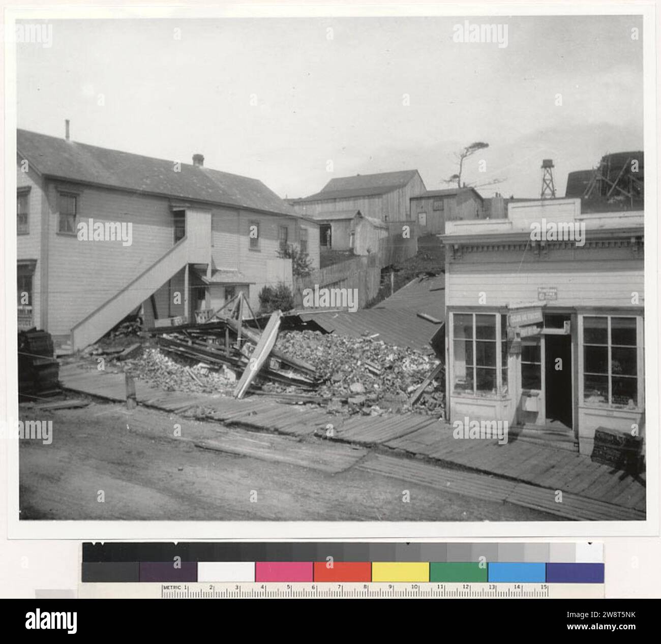 Wrecked brick building at Point Arena Stock Photo - Alamy