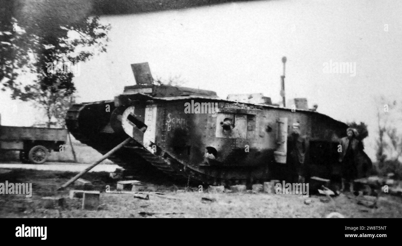 Wrecked british tank Black and White Stock Photos & Images - Alamy
