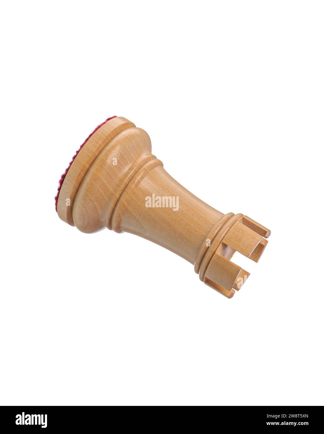 One wooden chess rook isolated on white Stock Photo - Alamy