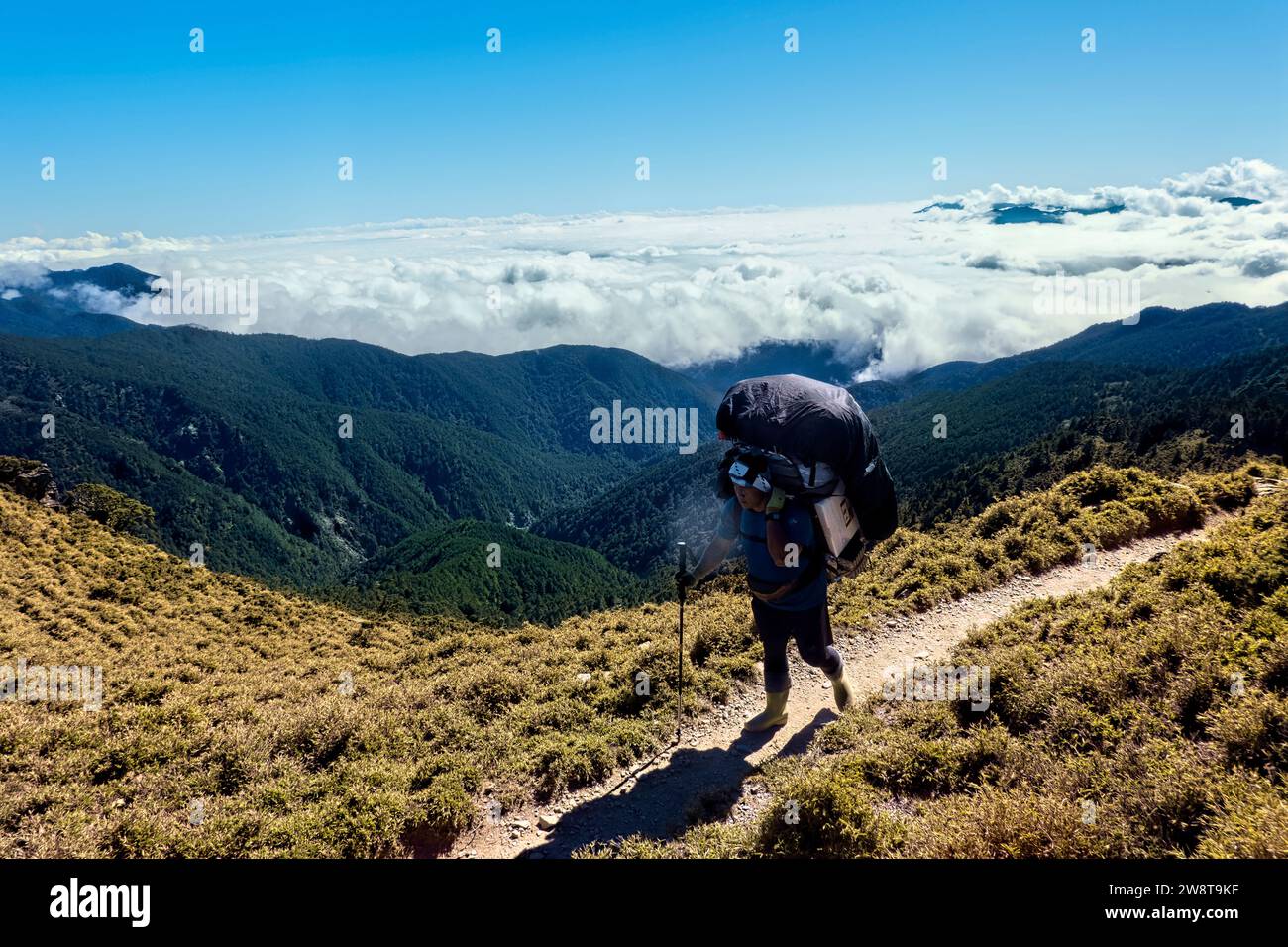 Local porter on the Jiaming Lake Trail, Taitung, Taiwan Stock Photo - Alamy