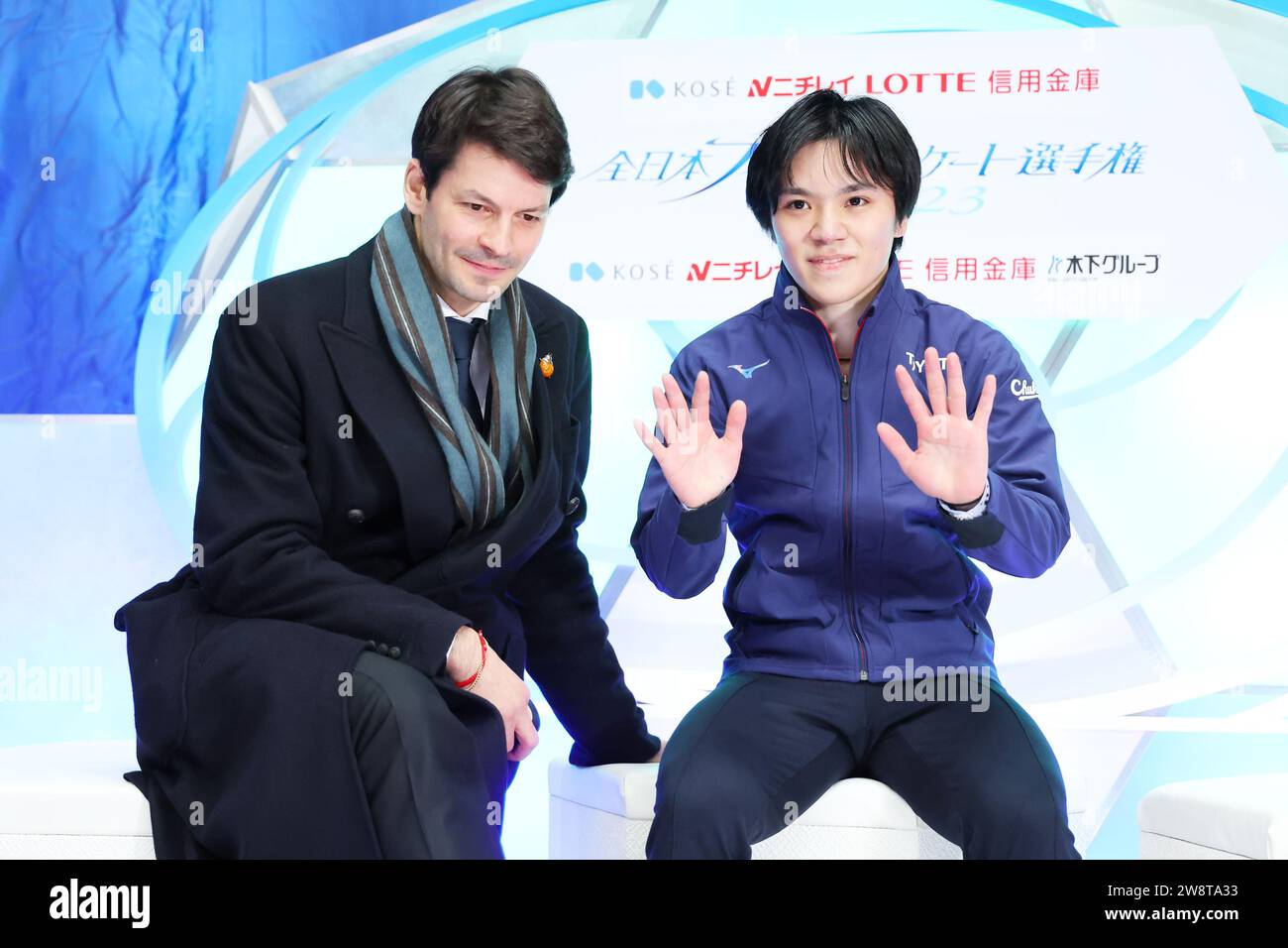 Nagano, Japan. 21st Dec, 2023. (L to R) Stephane Lambiel, Shoma Uno, Shoma Uno Figure Skating ...