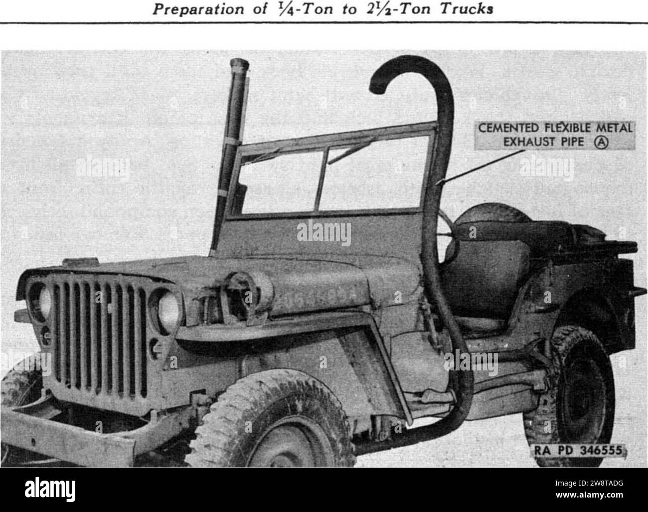 WV-6 Trucks deep water fording kit on jeep – TM9-2853 Stock Photo - Alamy