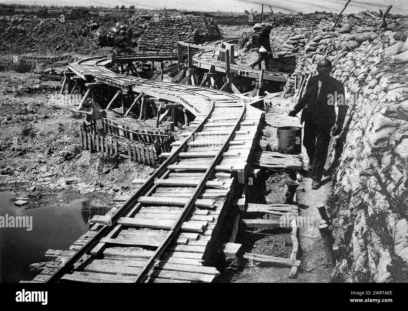 WW1 Belgian trenches and decauville track near Diksmuide (Dixmude Stock ...