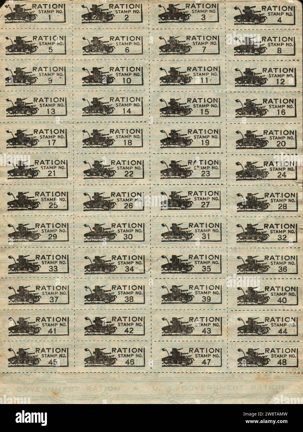 WWII USA Ration Stamps 3 Stock Photo - Alamy