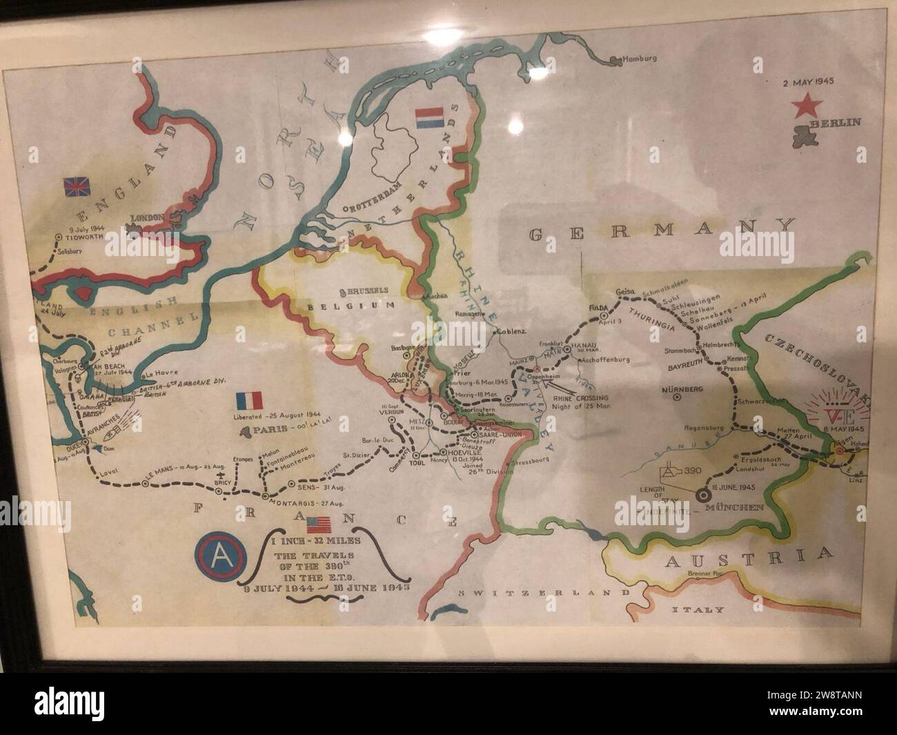WWII Campaign Map of 390 Anti-Aircraft Artillery (Automatic Weapons ...