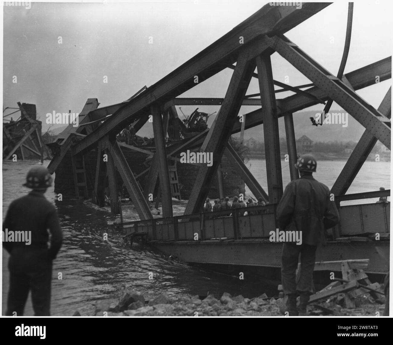 WWII, Europe, Germany, ''U.S. First Army at Remagen Bridge'' Stock ...