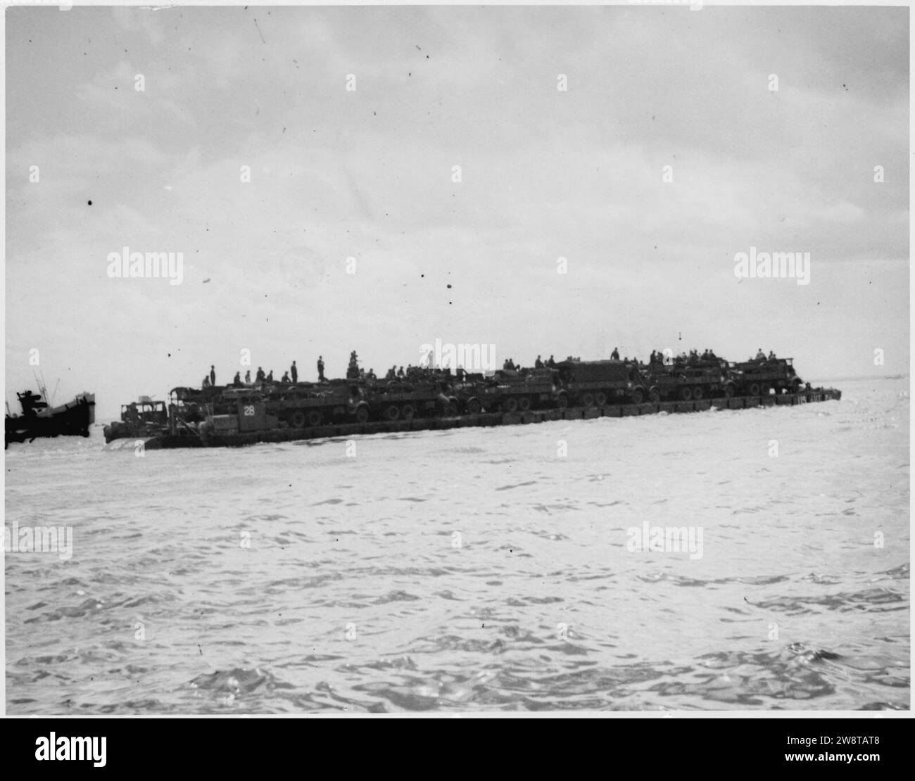 WWII, Europe, France, ''U.S. landing barge in English Channel en route ...