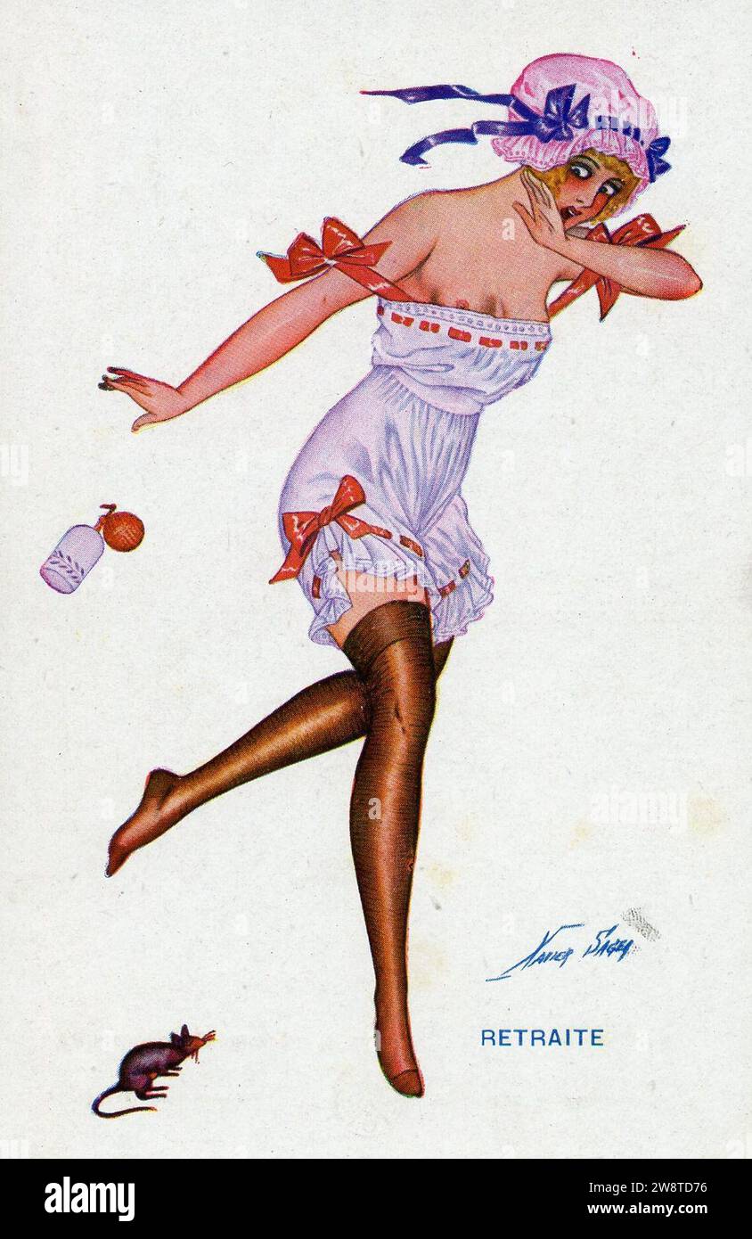 Xavier Sager Woman and mouse Stock Photo - Alamy