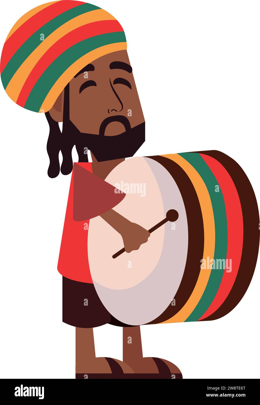 bob marley day man with drum Stock Vector Image & Art - Alamy