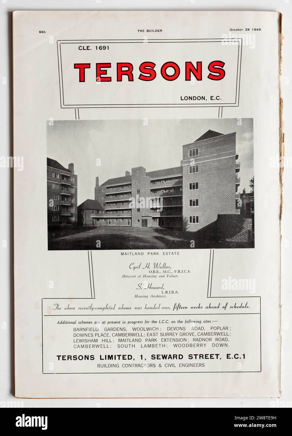 Advertising from a copy of 1940s The Builder Magazine - Tersons ...