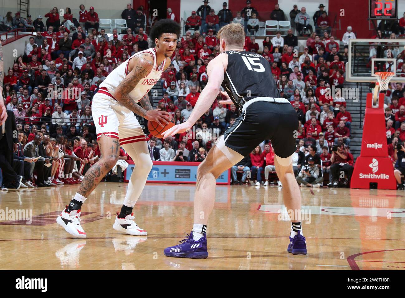 BLOOMINGTON, IN - DECEMBER 21: Indiana Hoosiers center Kel'el Ware (1 ...