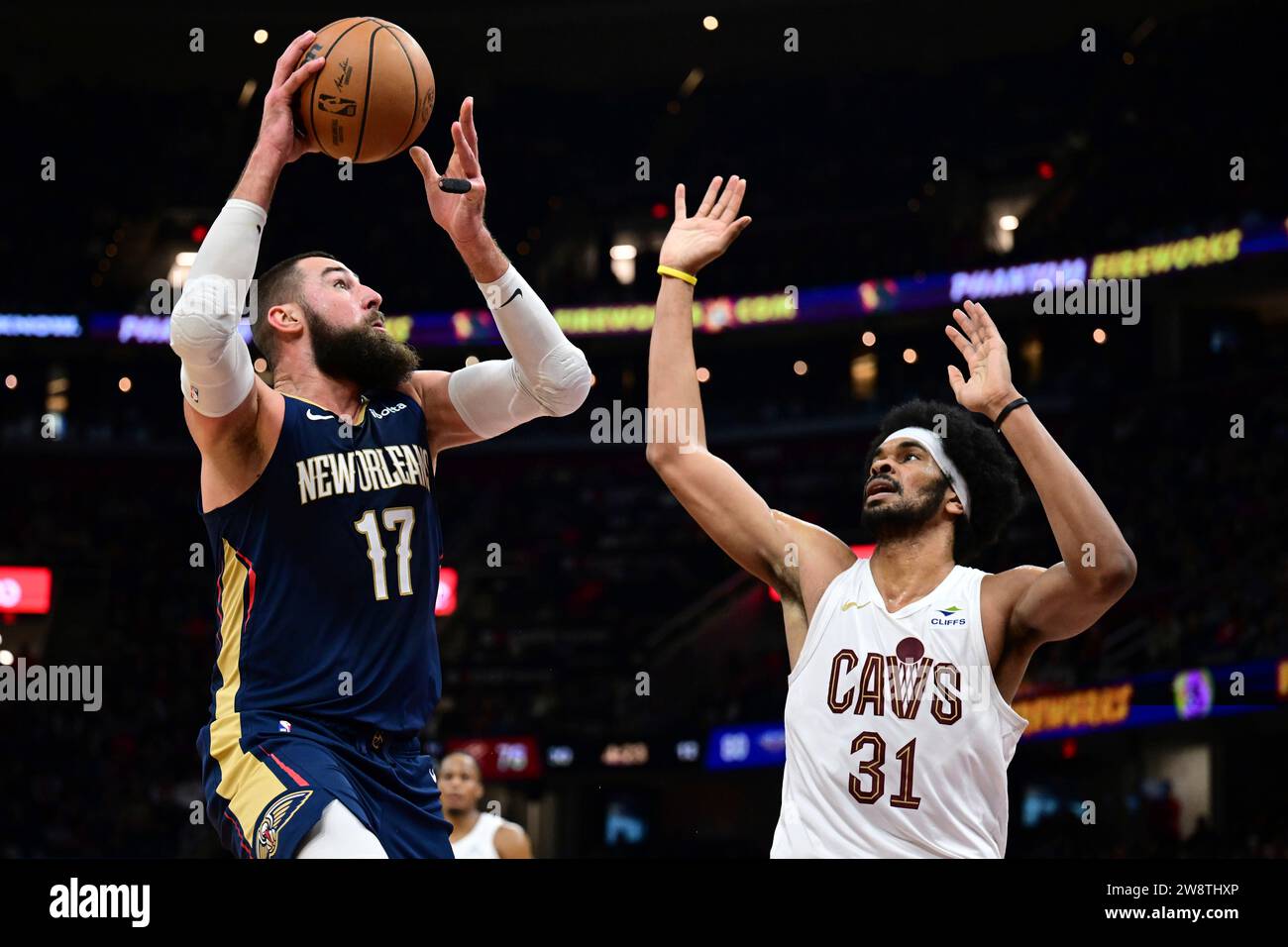 New Orleans Pelicans center Jonas Valanciunas (17) goes to the basket ... New Orleans Pelicans center Jonas Valanciunas (17) goes to the basket ...