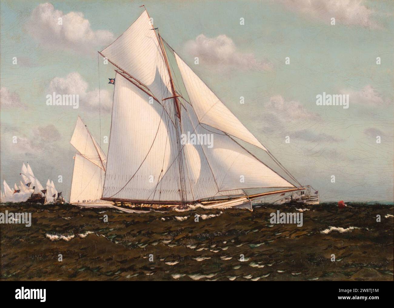 Yacht Mayflower Defending the Americas Cup, 1886. Final Against Galatea ...