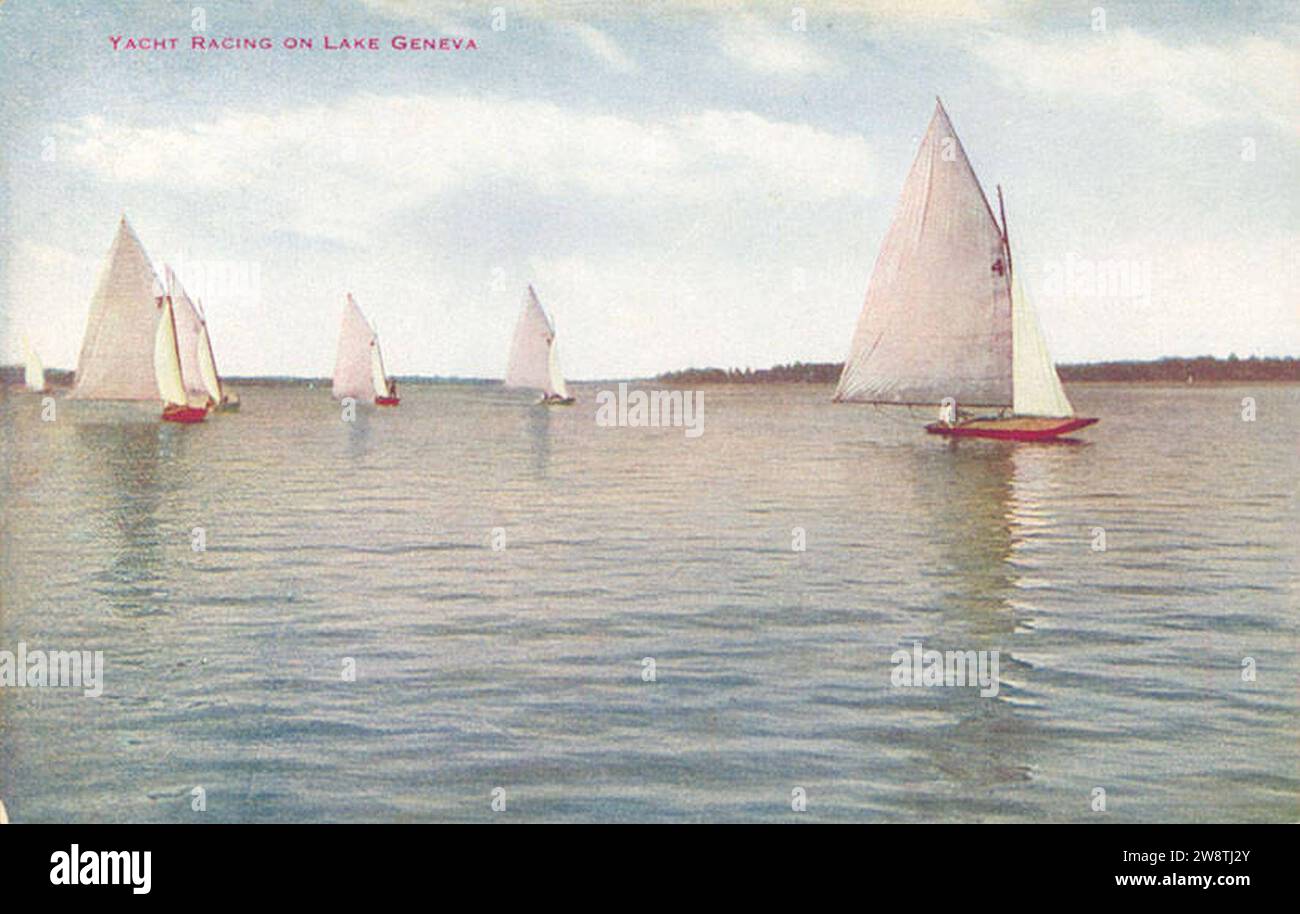 Yacht Racing On Lake Geneva Stock Photo - Alamy