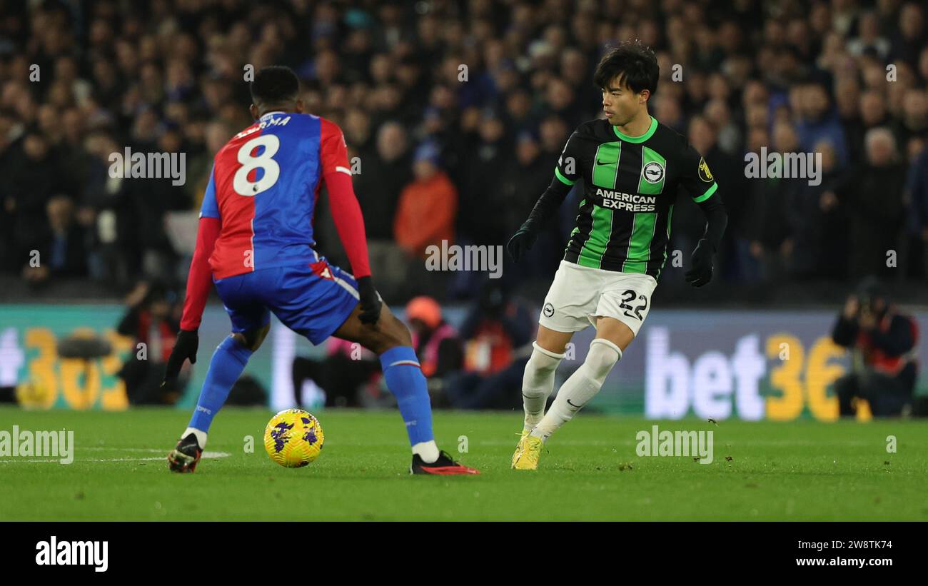 Brighton and Hove Albion winger Kaoru Mitoma in action during the ...