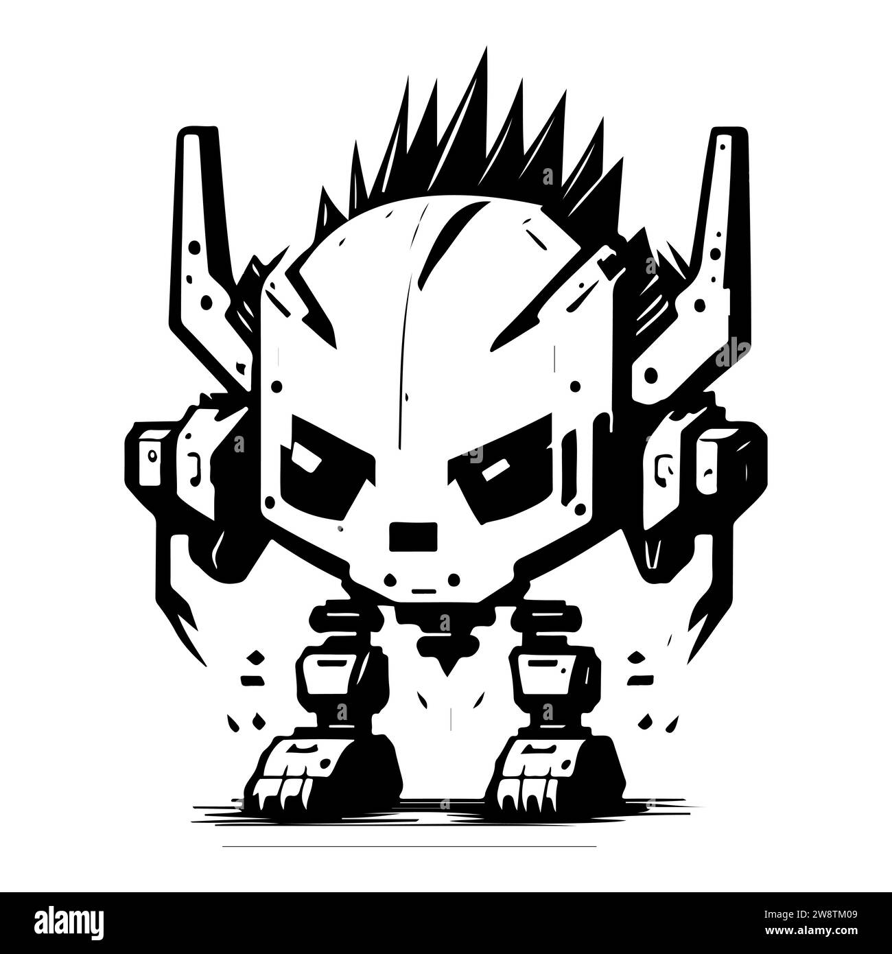 Robot face draw Cut Out Stock Images & Pictures - Alamy