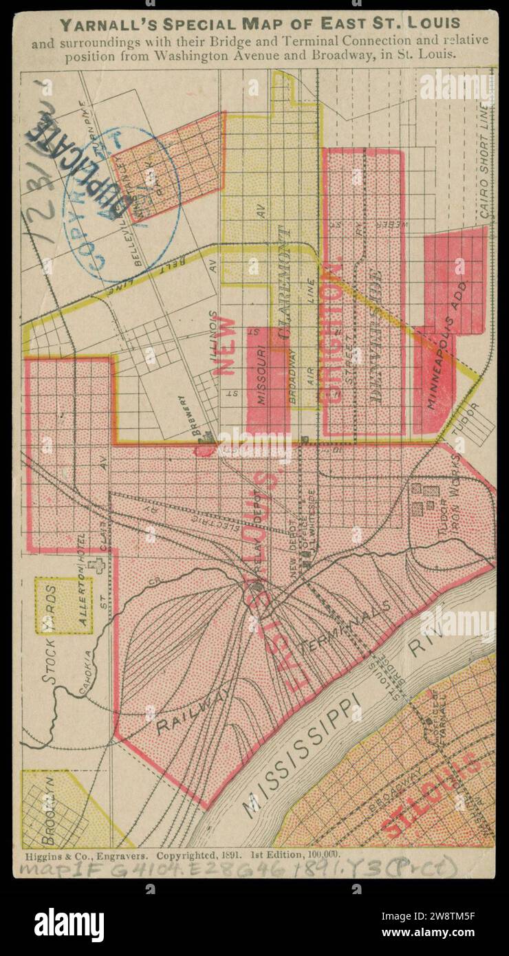 Yarnall's Special Map of East St. Louis and surrounding with their ...