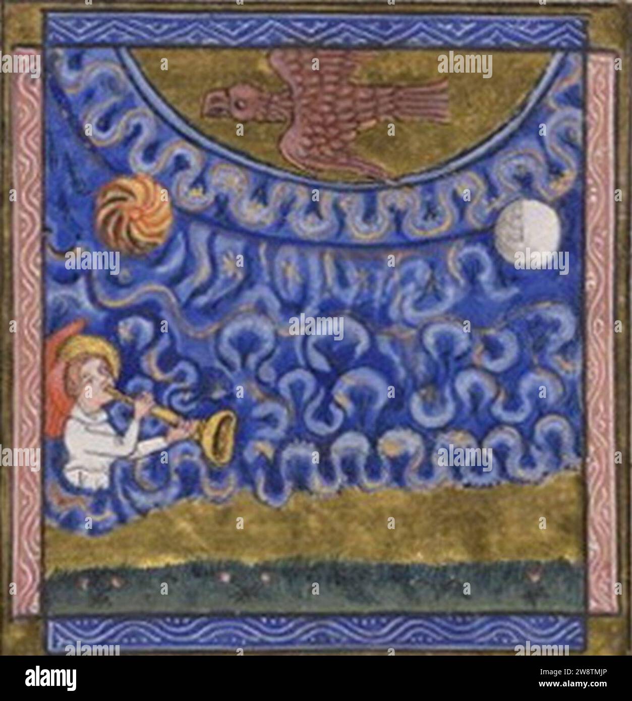 Yates Thompson MS 10 - f14v - Fourth trumpet Stock Photo - Alamy