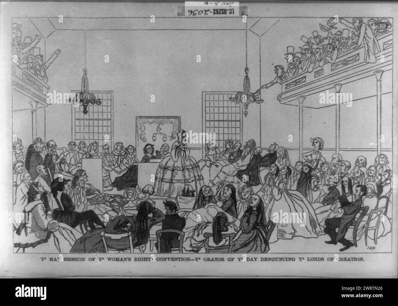 Ye May session of ye woman's rights convention - ye orator of ye day ...