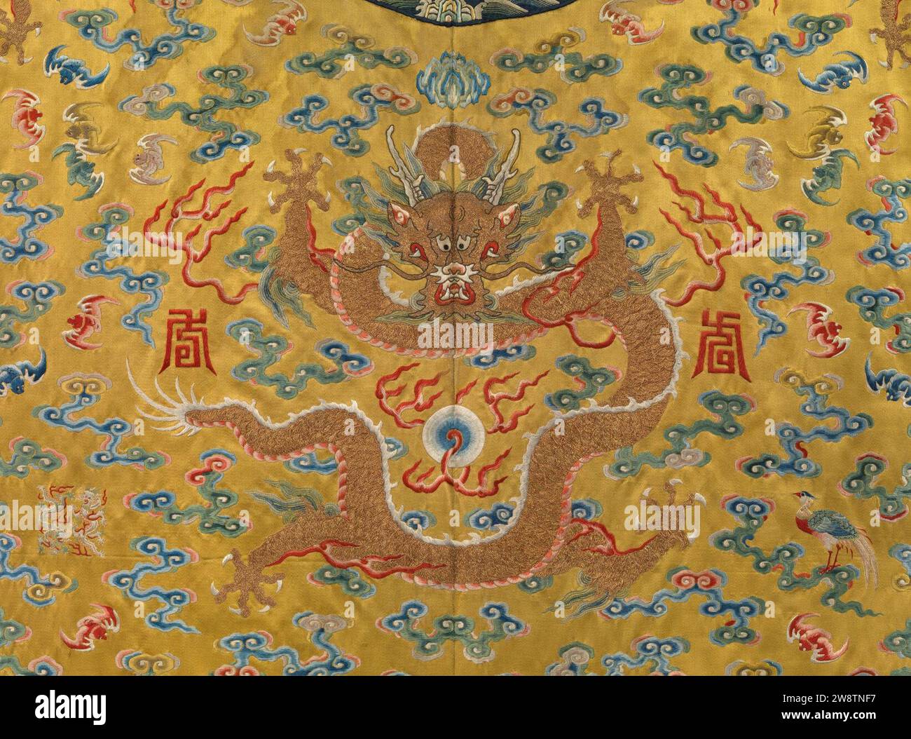 Yellow silk dragon robe. Detail Stock Photo - Alamy