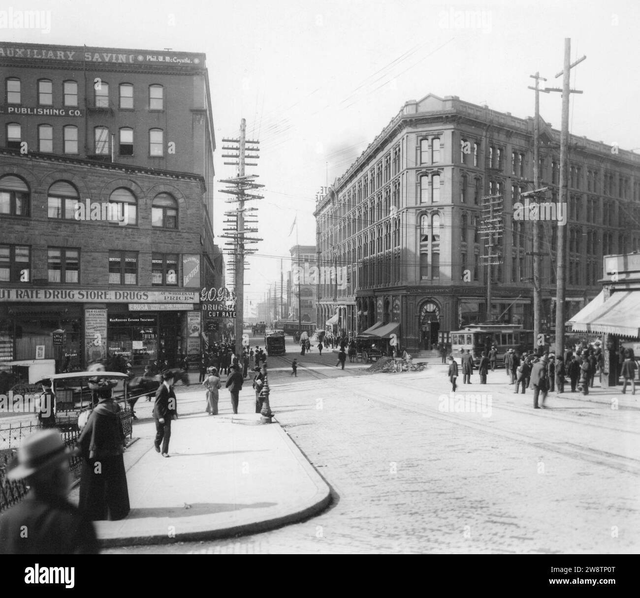 Yesler Way from 2nd Ave, Seattle, ca 1905 Stock Photo - Alamy