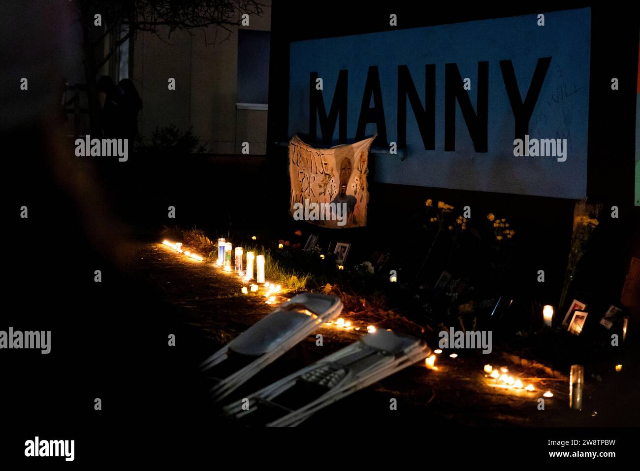 Protesters gather at a rally after the verdict was read during the ...