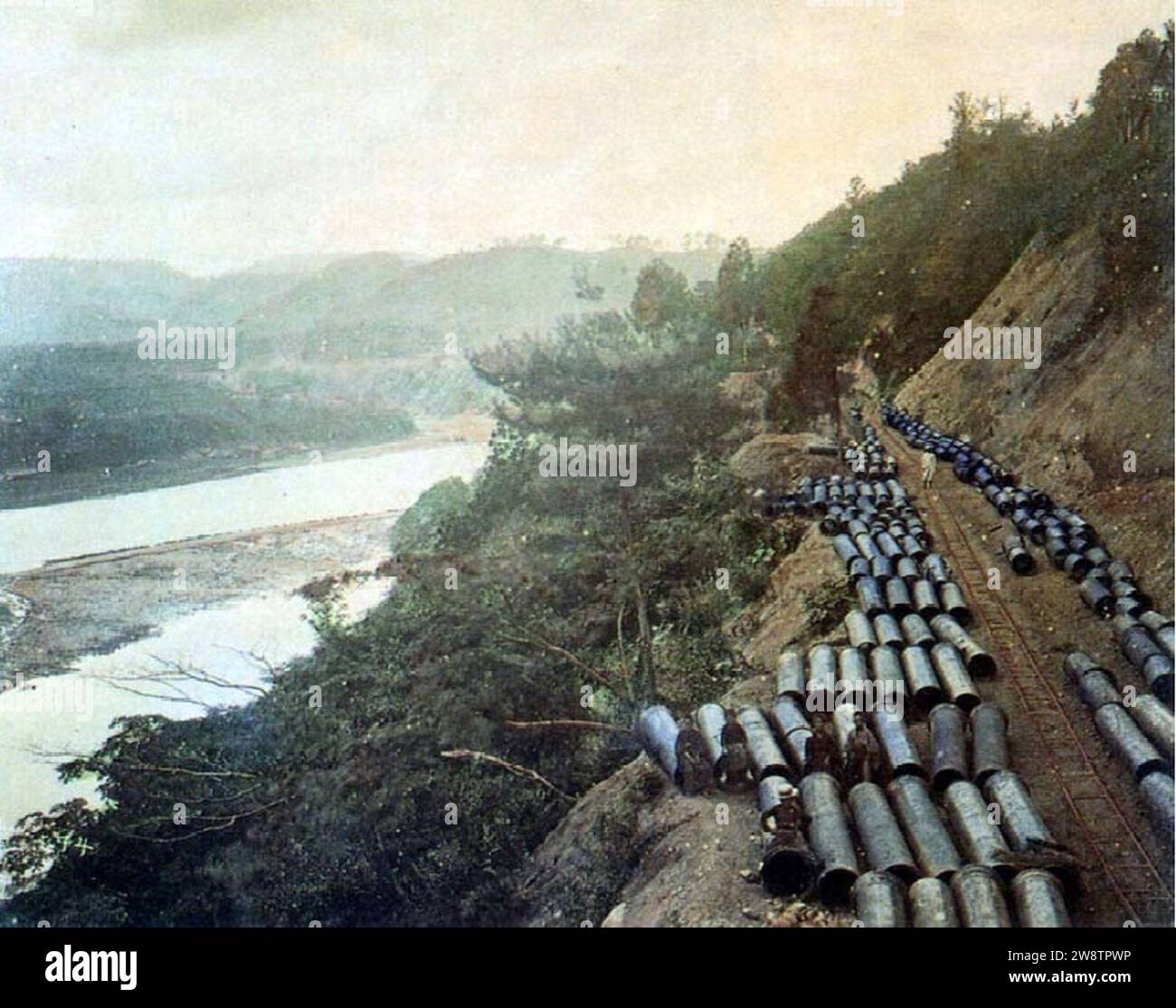 Yokohama Water Works, iron pipeline route, Kawajiri Village (Shinichi ...